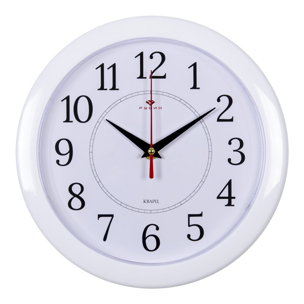 Часы настенные классика интерьерные для дома круг d=24,5см, 2323-293W Рубин Россия