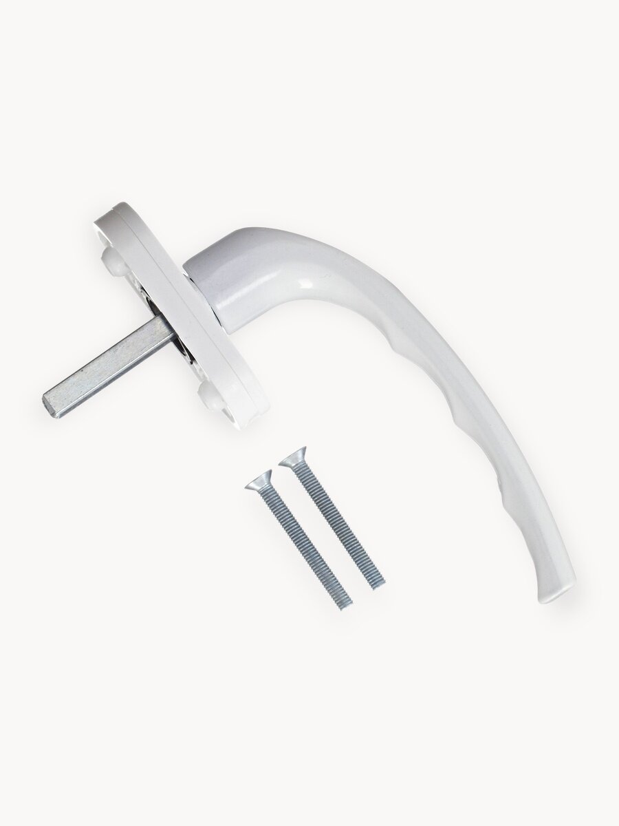 Оконная ручка для ПВХ Левша "Комфорт-пластик", белая У1-2281. Б