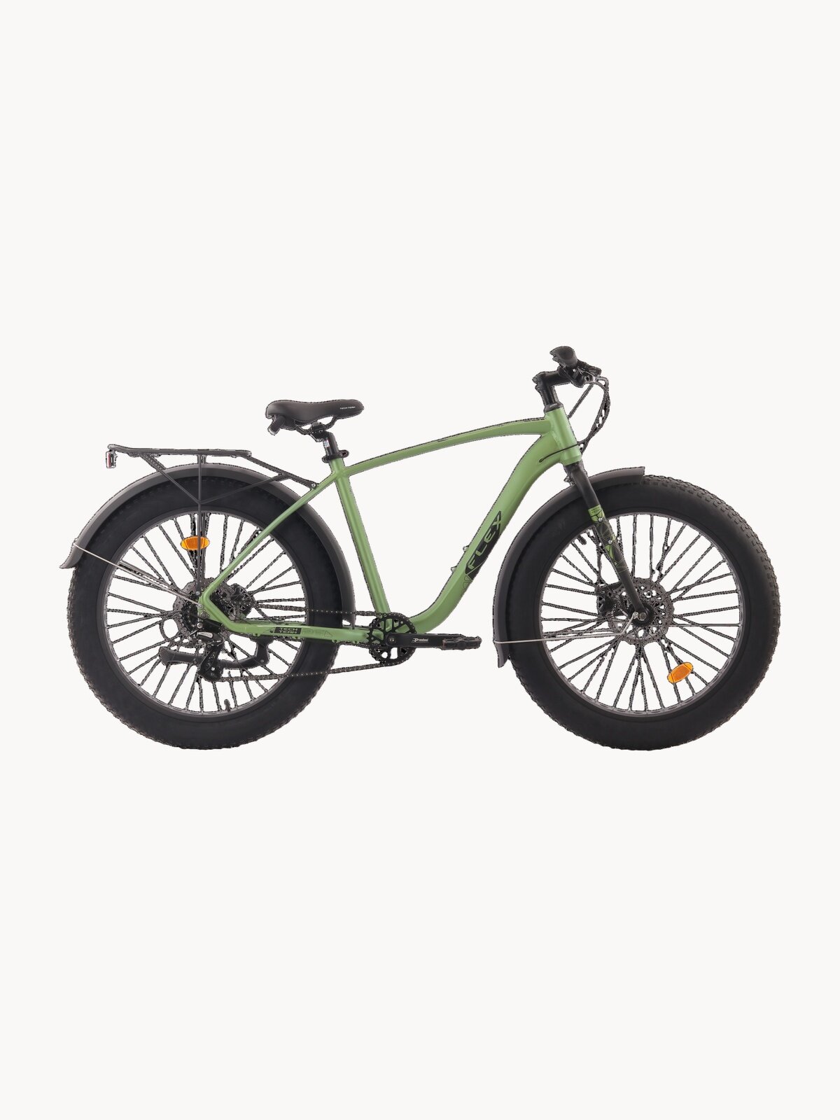 Велосипед FAT (фэтбайк) Tech Team Flex 26x20 зелёный, рама алюминий, для роста 175-185 см