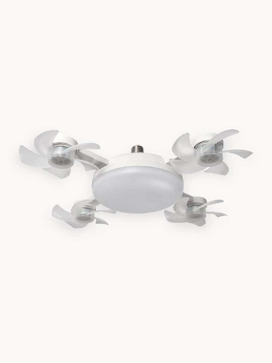 Светодиодный светильник E27 со встроенным потолочным вентилятором, бесступенчатое затемнение с пультом, 4 головки, 50 Вт