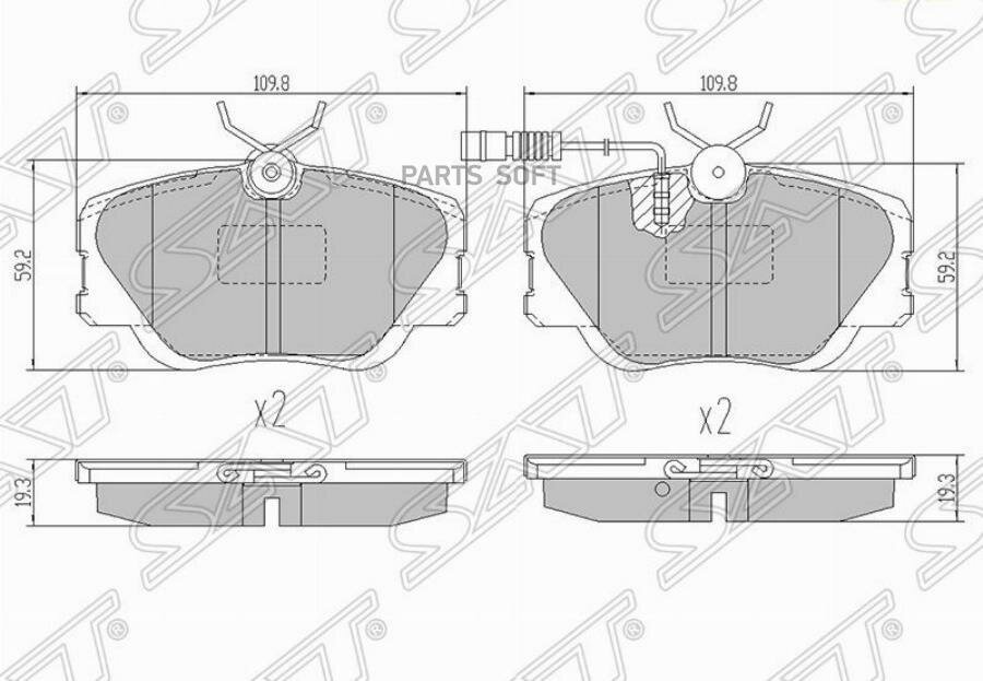 Колодки тормозные (Спереди) Mercedes-Benz E-Class 84-95 / 190 82-94 SAT ST-A0004209920 | цена за 1 шт