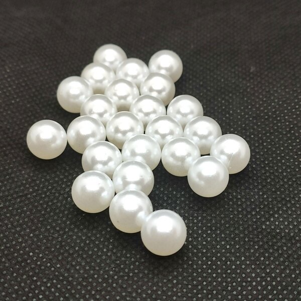 Жемчужина (Бусинка) 8 мм( уп.100шт) с Шипом цв. Белый Жемчуг Proknopka