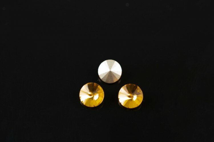 Кристалл Риволи 8мм, цвет желтый, стекло, 26-247, 2шт