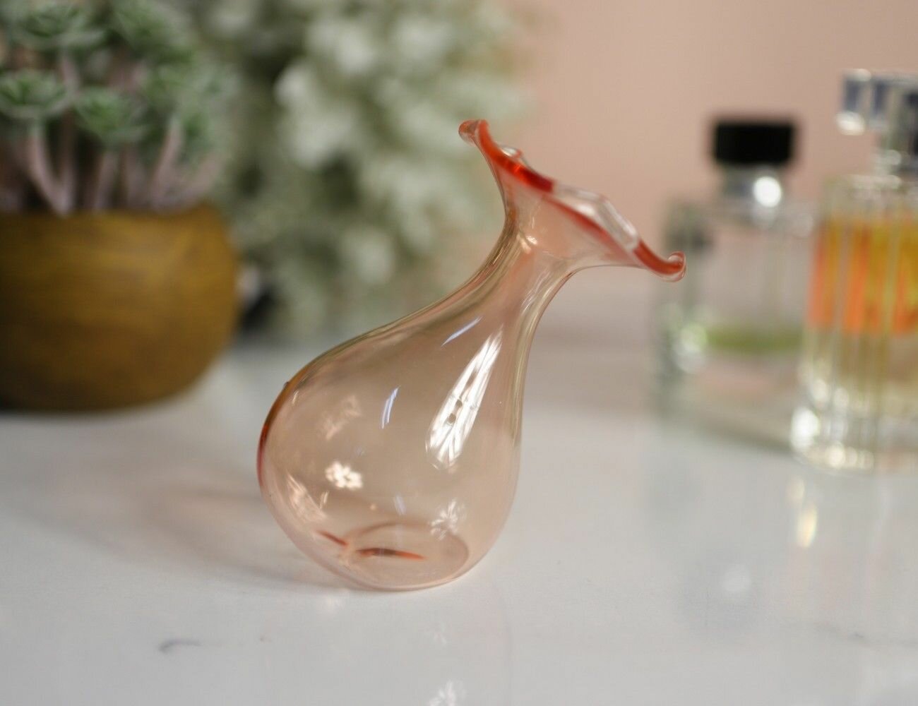 Маленькая стеклянная ваза траспаренте, розовая, 9 см, Edelman 1093930