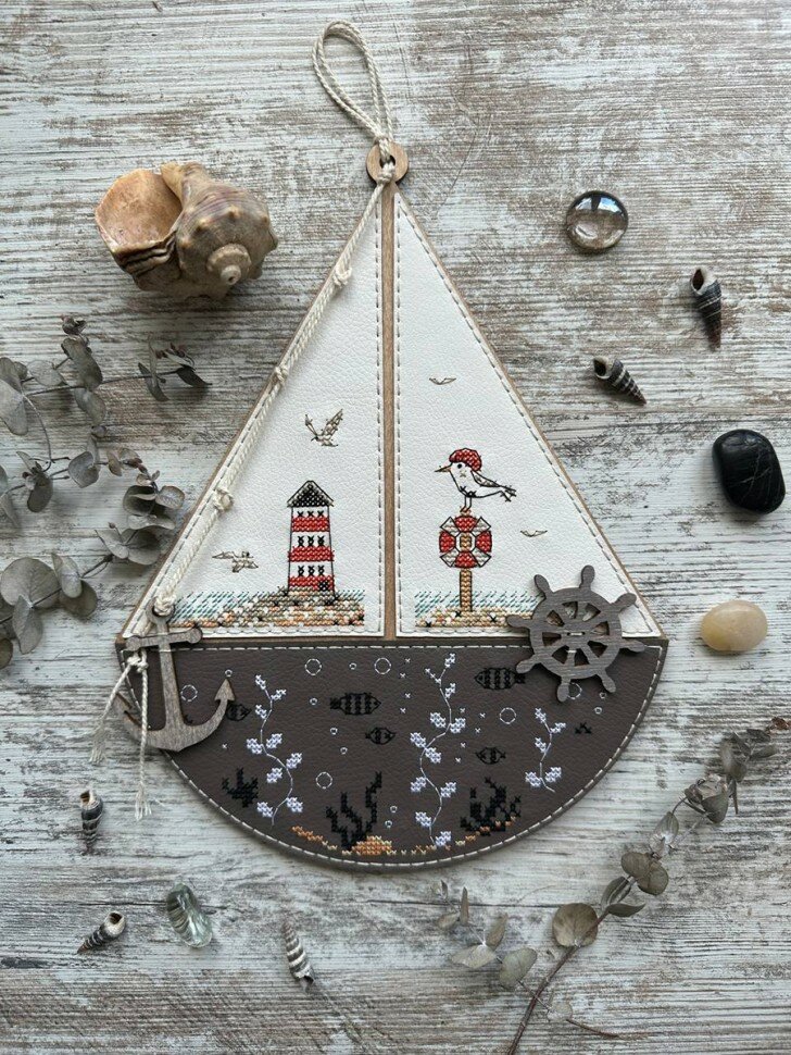 Набор для вышивания Neocraft #НК-01а Парусник, Счетный крест, 20 х 26 cм