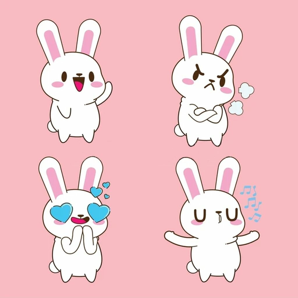 Наклейки стикеры Зайки