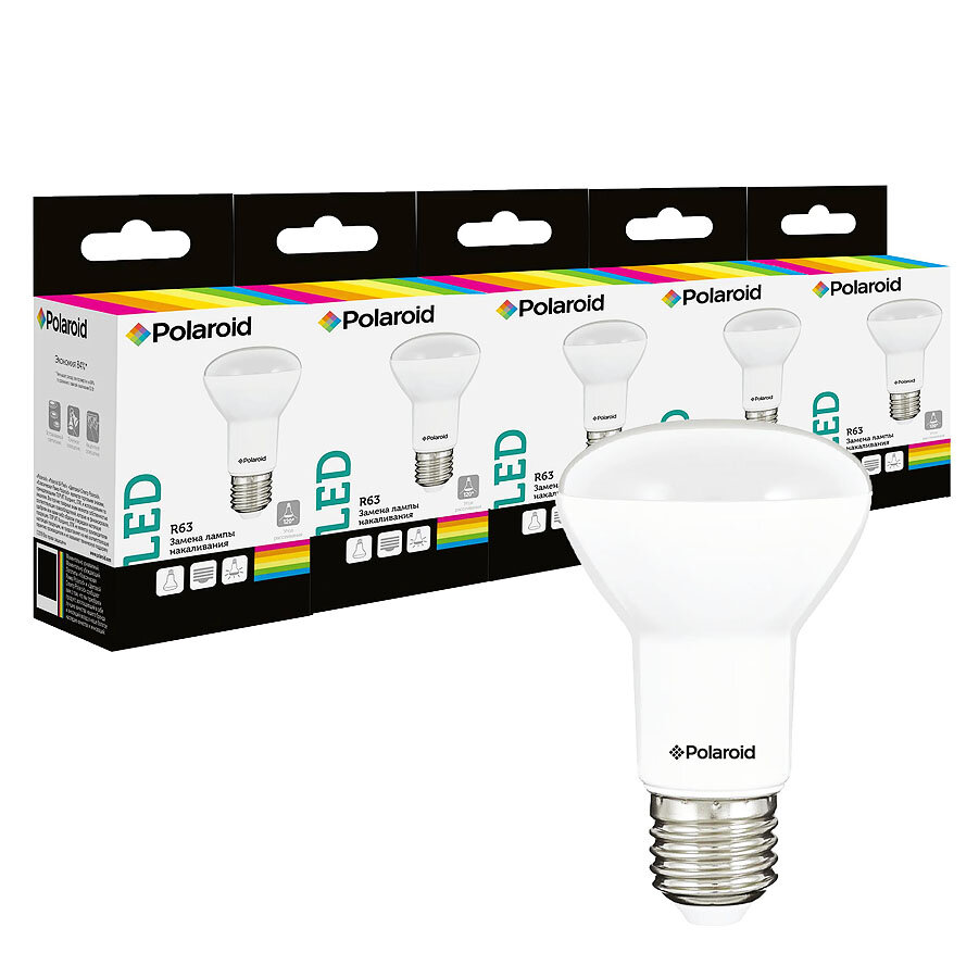 Светодиодная лампа Polaroid 220V R63 8,5W 6500K E27 680lm (5 шт.)