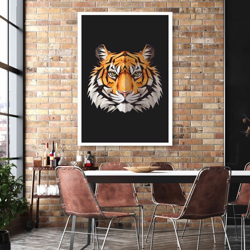 Постер для интерьера на стену Новый Год Тигр Тип 10 Вертикальный 30х40 см в тубусе ПолиЦентр