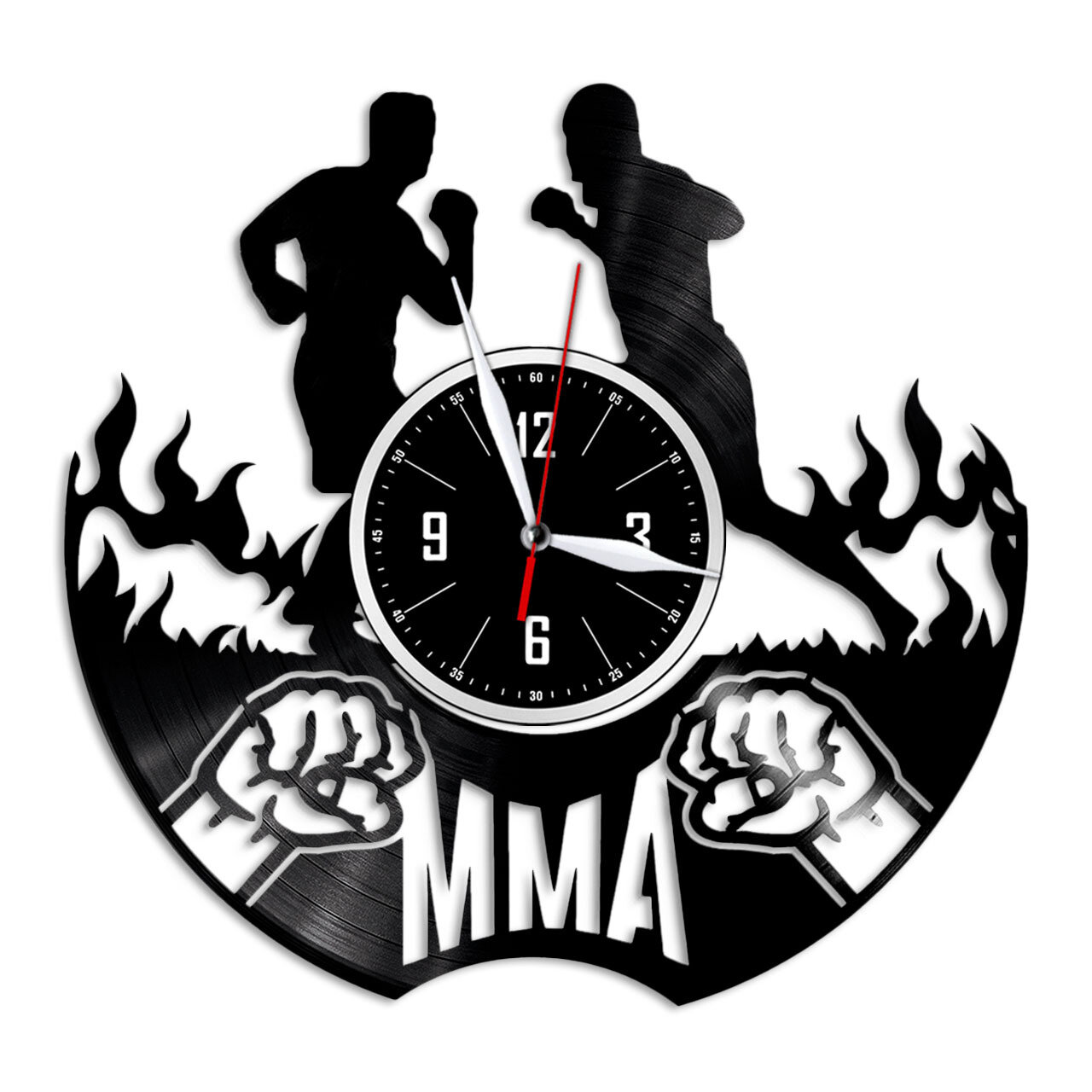 MMA - настенные часы из виниловой пластинки, диаметр 30 см, VinylLab