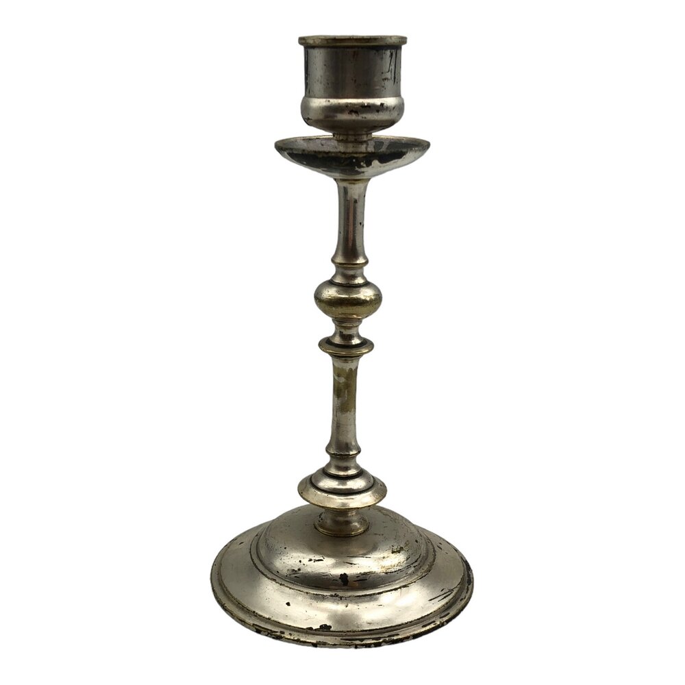 Латунный подсвечник, 1889-1914 гг, FRAGET W WARZAWIE, Царство Польское