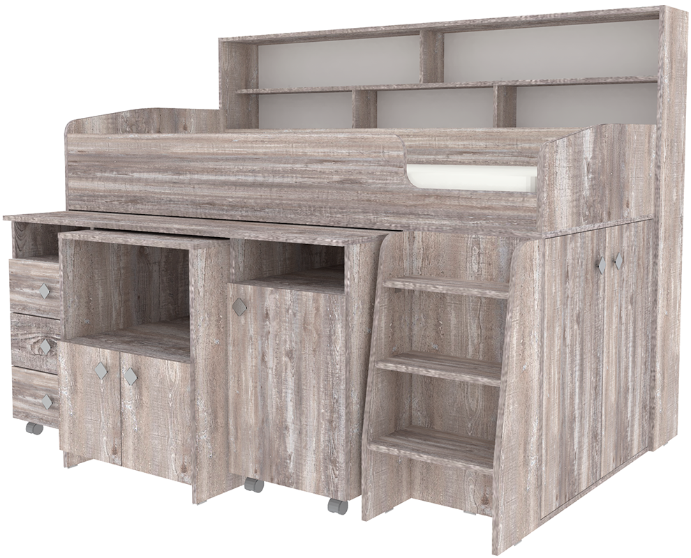 Кровать чердак Малыш 5 Бетон Бетон