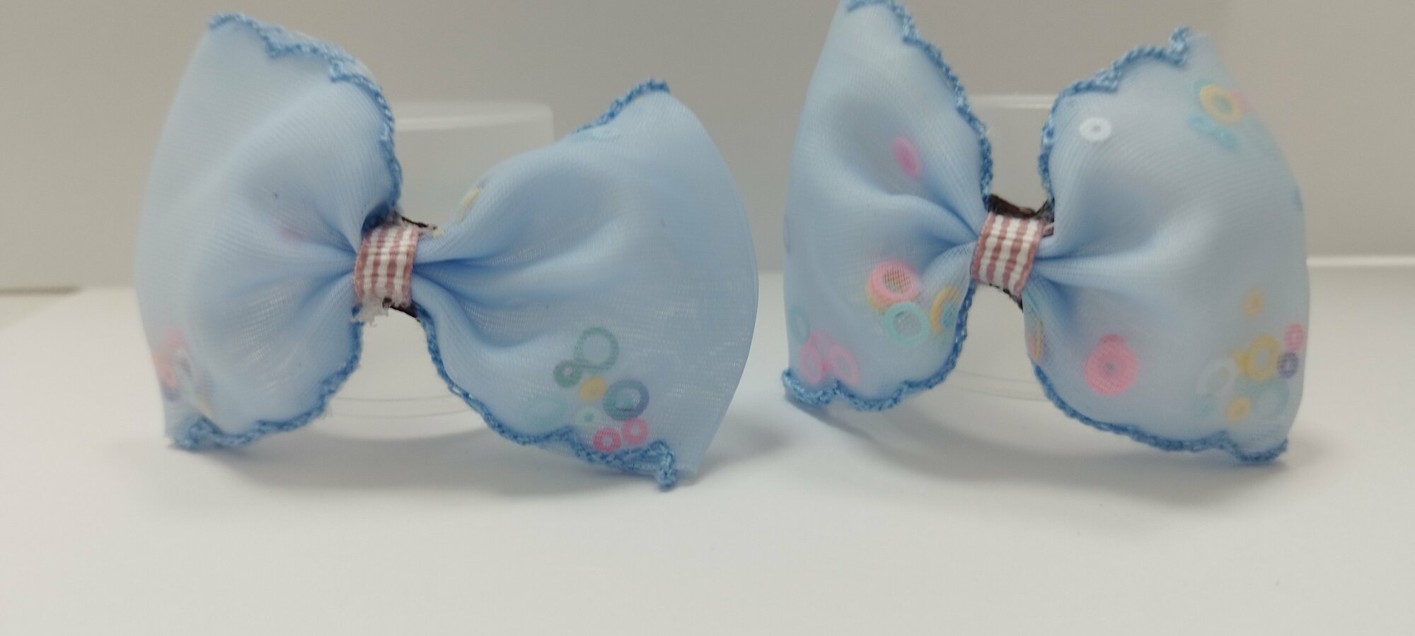 Бантики для девочки голубые пара