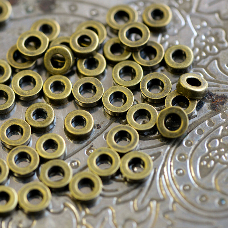 Разделитель для бусин 100 шт. / спейсер, цвет античная бронза, 6х2 мм