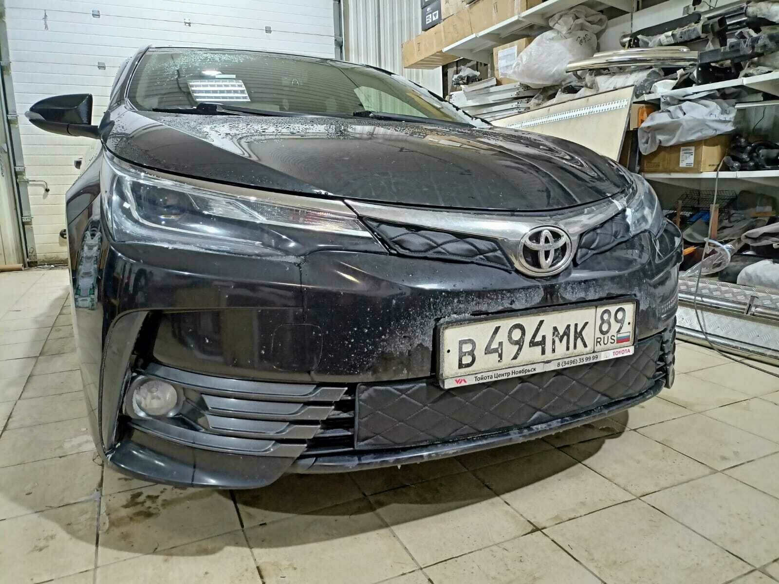 Утеплитель радиатора и бампера для Toyota Corolla Тойота Корола (2015 -2019) XI (E160, E170, E180) Рестайлинг 1