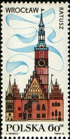(1970-016) Марка Польша "Ратуша в Вроцлаве" Туризм III
