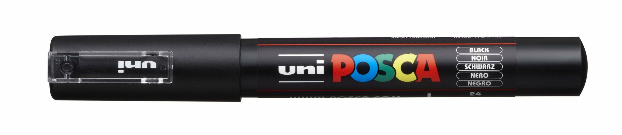 Маркер акриловый UNI POSCA PC-1M, чёрный, 0.7 мм, круглый