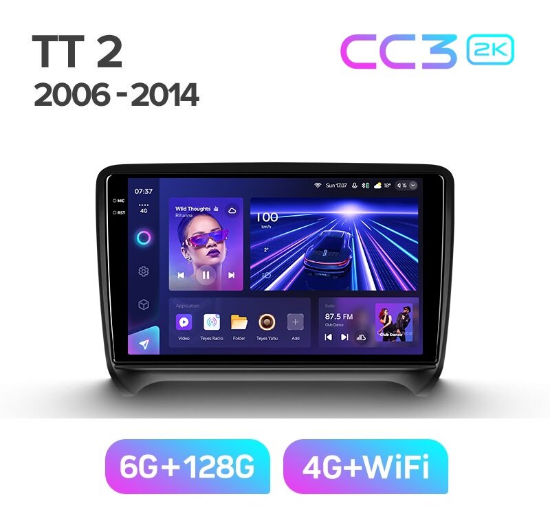 Магнитола TEYES AUDI TT 2006-2014 г. CC3 2K 6/128ГБ