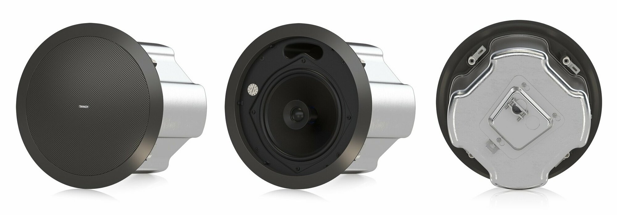 Tannoy CVS 601-BK потолочный громкоговоритель с колпаком,100Вт прог,8Ом,6,5"+0,79",74Гц-20кГц(+/-10 дБ),70В/100В,30/15/7.5/3.8 Вт, SLP113 дБ пик. Чёрный