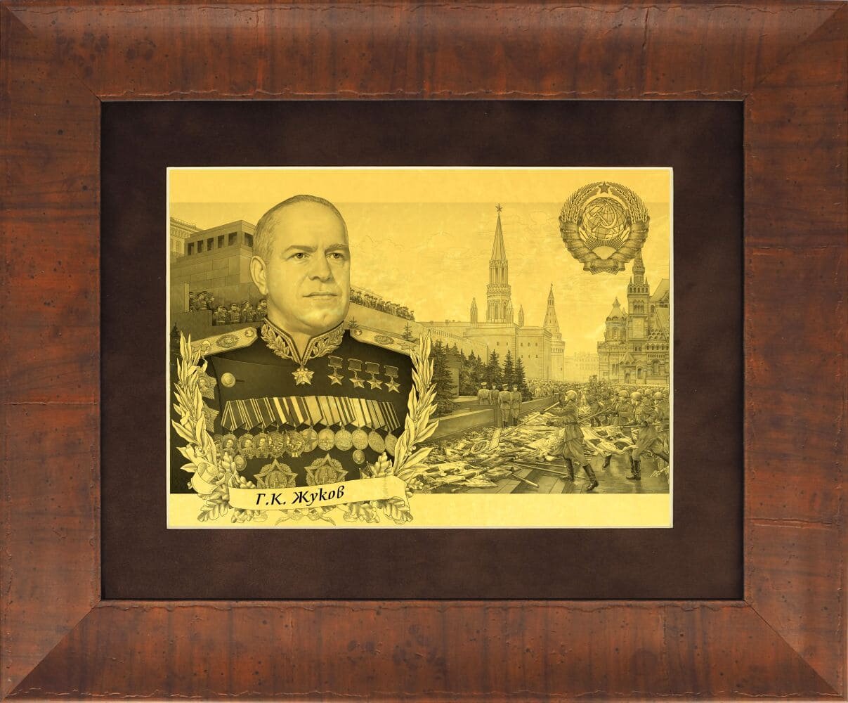 Панно на сусальном золоте ART‐on‐GOLD "Портрет Георгия Жукова"