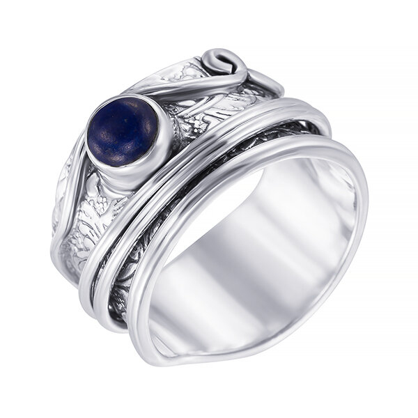 Кольцо, серебро, 925 проба, лазурит