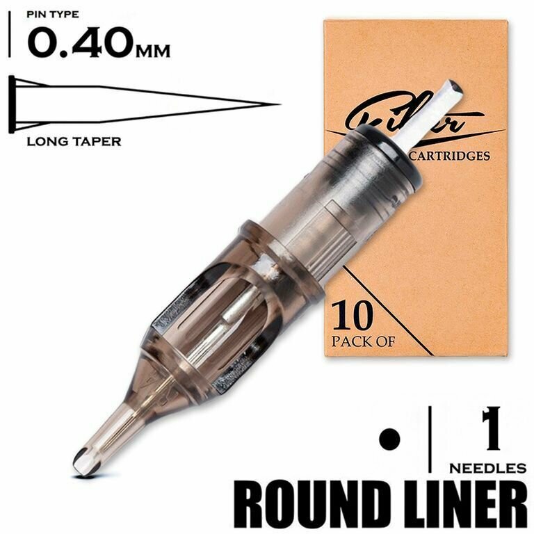 Картриджи для тату и татуажа EZ FILTER Round Liner 1RLLT/0.40мм 10 шт/уп