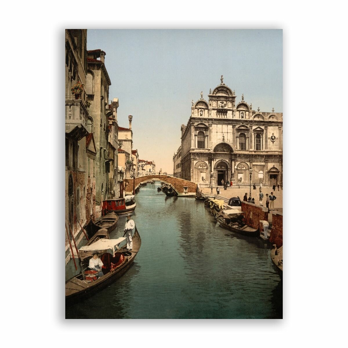 Постер, плакат на бумаге / Before St. Marks and public hospital, Venice, Italy / Размер 40 x 53 см