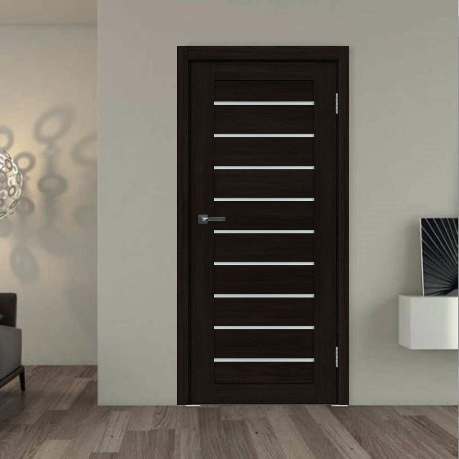 Дверь межкомнатная Альфа Венге Paputin's Doors 900 х 2000 мм Остекленная