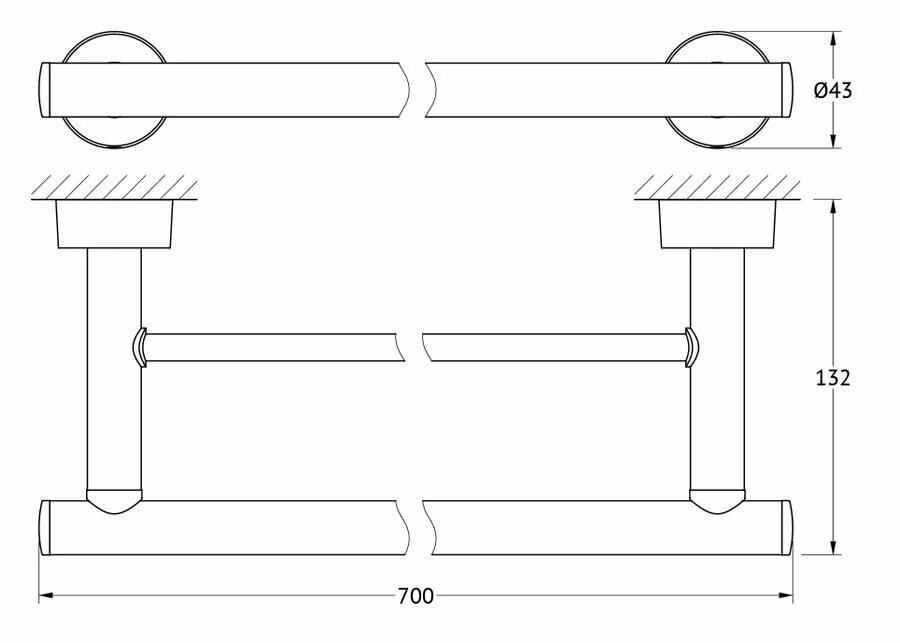 Полотенцедержатель 70 см FBS Nostalgy NOS 038