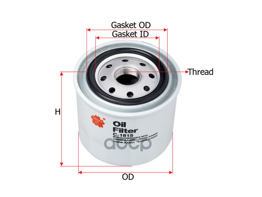Фильтр масляный SUBARU TRIBECA 3.6 2007 - SUBARU TRIBECA 3.0 2005 - SUBARU OUTBACK 3.0 2003 - 20 Sakura арт. c1815 - высокое
