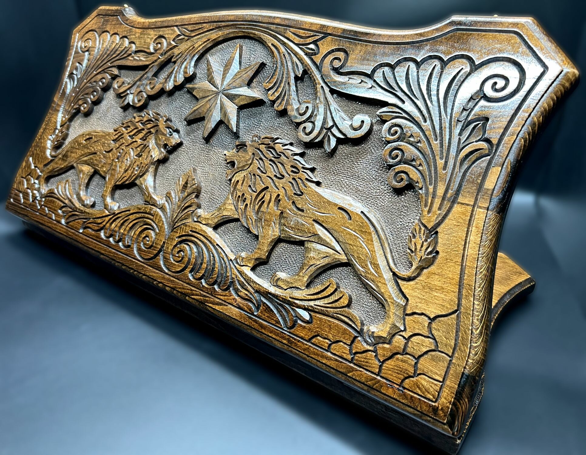 Нарды резные "Царственный Союз Львов" большие 60см