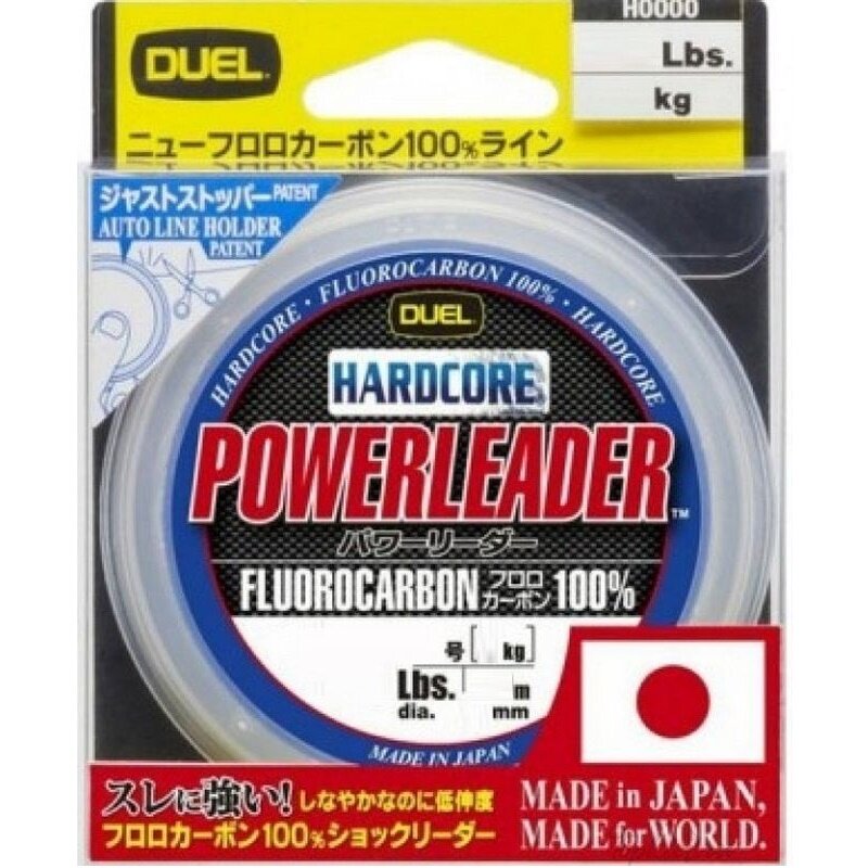 Флюорокарбон Duel Hardcore Powerleader FC Fluorocarbon 100% #2.5 (30м, 5кг, 0.260мм) #Clear