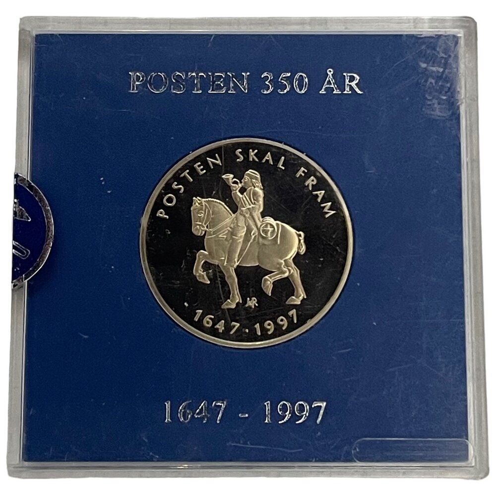 Норвегия 5 крон 1997 г. (350 лет Норвежской почтовой службе) (Proof) (Капсула)