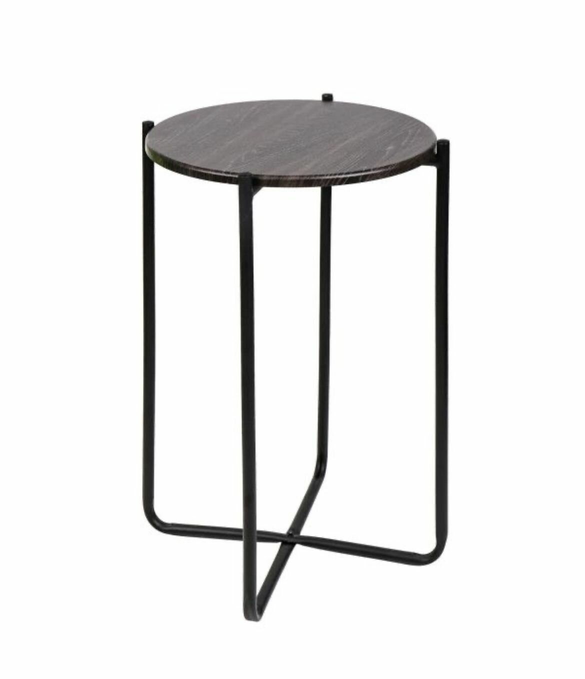 Стол кофейный Nika Haushalt, d 43 см, дуб шале/черный