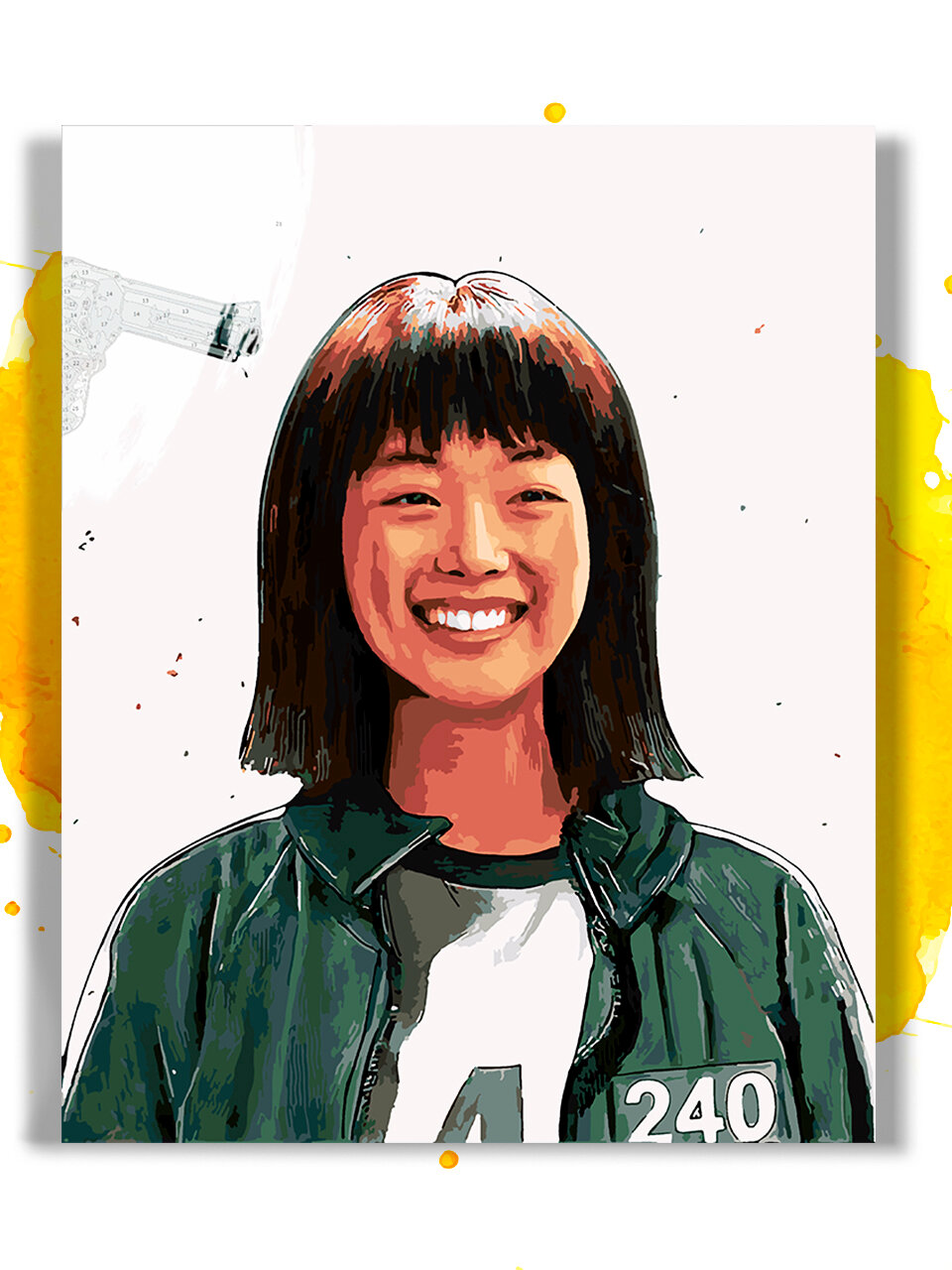 Картина по номерам на холсте Игра в кальмара - 240 Джиён, 40 х 50 см