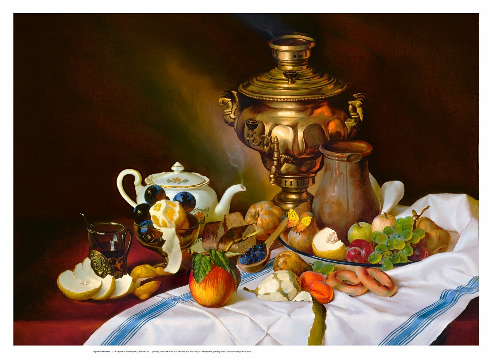 Постер на холсте "Русский завтрак", 50х70 см, художник - Антонов А, Холст в рулоне, Арт. АА-р11