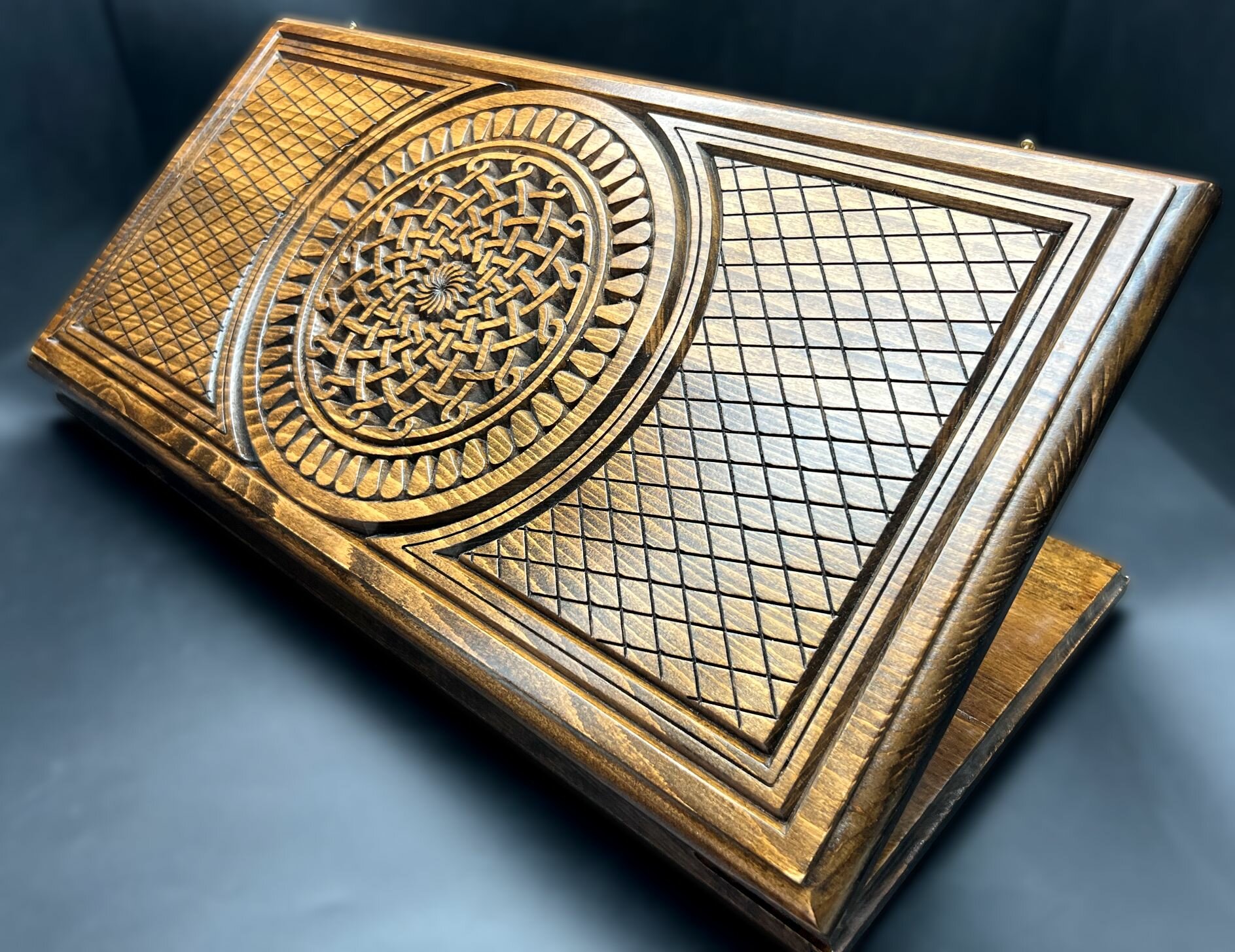 Нарды Деревянные Резные "Орнамент-Галактика", большие 60см