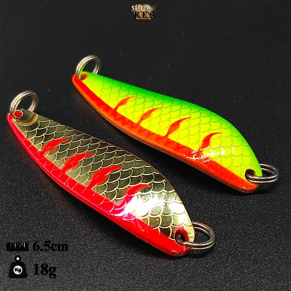 Блесна Buch Special 18гр 2шт колебалки на щуку, окуня, судака, горбушу, кумжа, семгу, лосося / Набор из 2 блесен колеблющихся на хищную рыбу