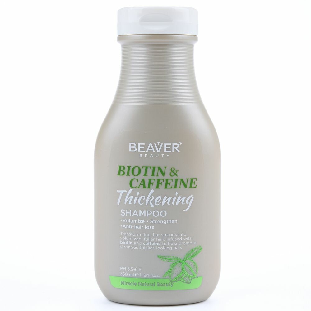BEAVER Укрепляющий шампунь для волос Biotin & Caffeine Thickening Shampoo (350 мл)