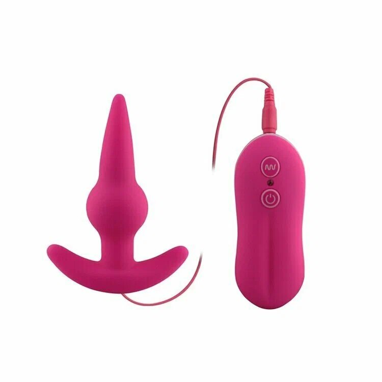 Анальная пробка с вибрацией силиконовая с пультом 10 см "Afrodisia