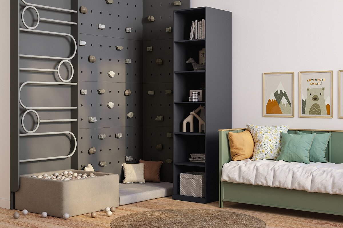 Стеллаж МебельЛэнд24 Банни Черный 45x52x210