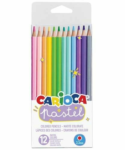 Карандаши 12 цв. CARIOCA "Pastel" заточен, ПВХ, европодвес 43034