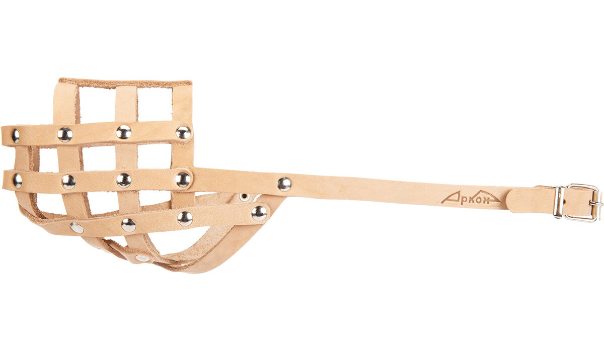 Намордник для собак кожаный натуральный 24 х 9,5 см Аркон н24м NEW 1 шт