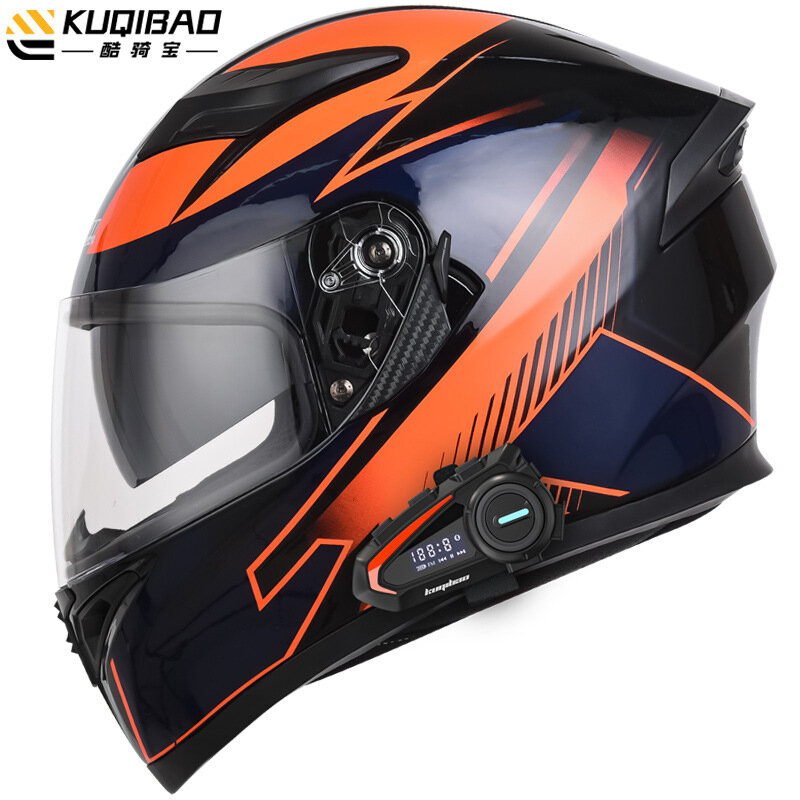 Шлем мотоциклетный Bluetooth K20, серый, с Bluetooth