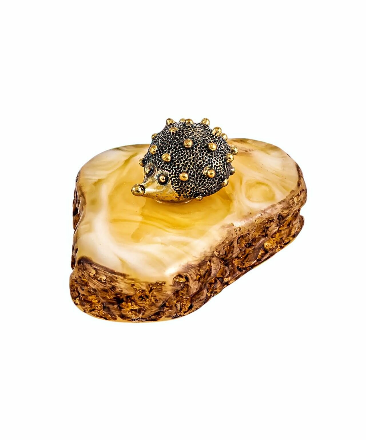 Фигурка Ёж на подставке 296-Б, белый