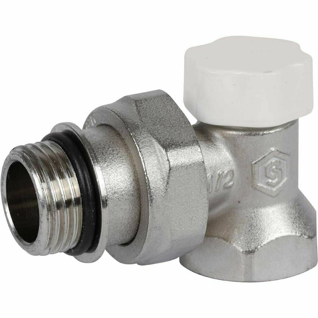 Клапан запорно-балансировочный угловой STOUT SVL-1156-100015 1/2" (с дополнительным уплотнением)