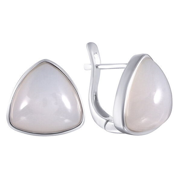 Серьги, серебро, 925 проба, халцедон