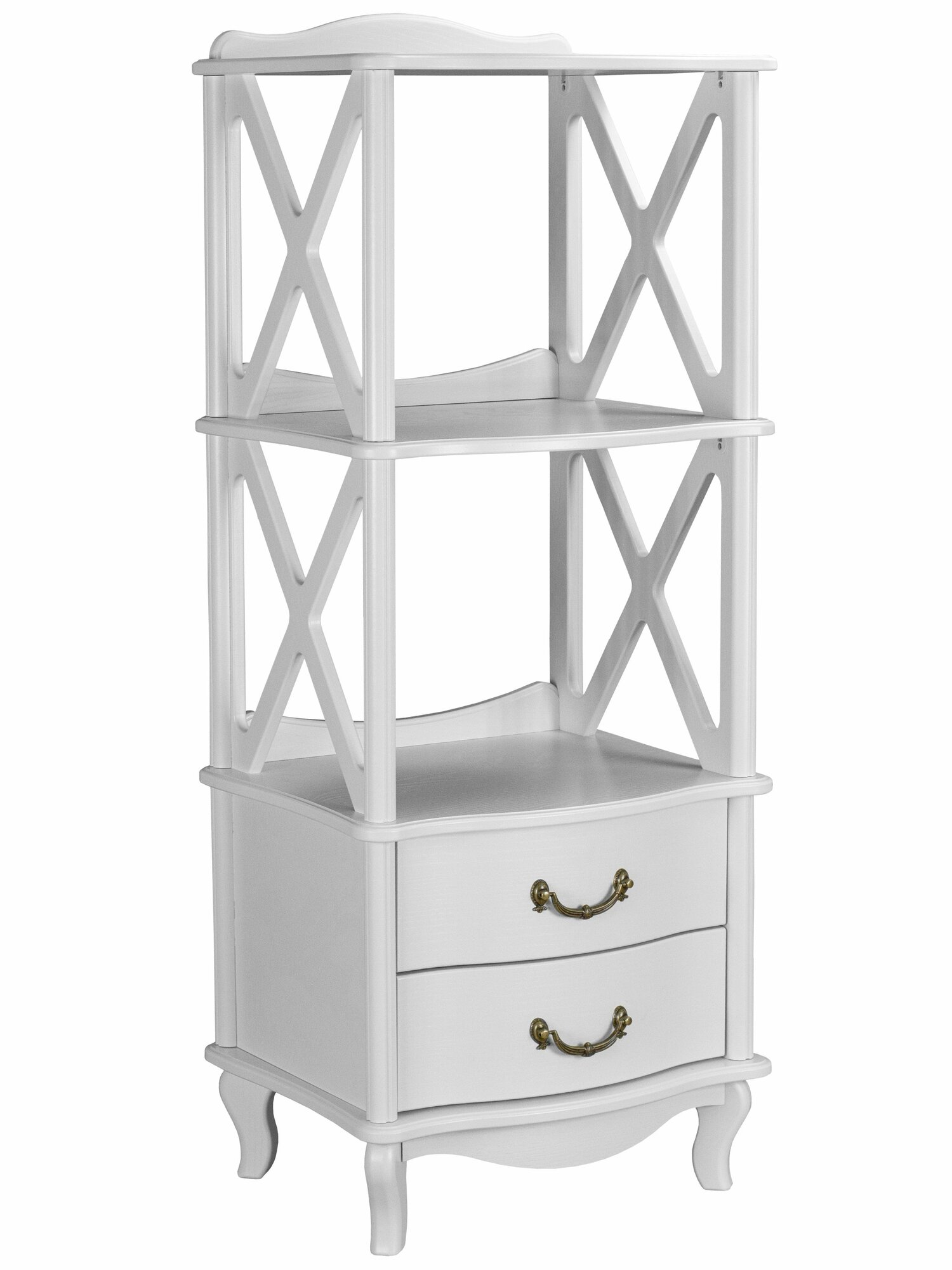 Этажерка Джульетта 2 уровня Л, МДФ, молочный дуб, 49,8x124,4x40,4 см.