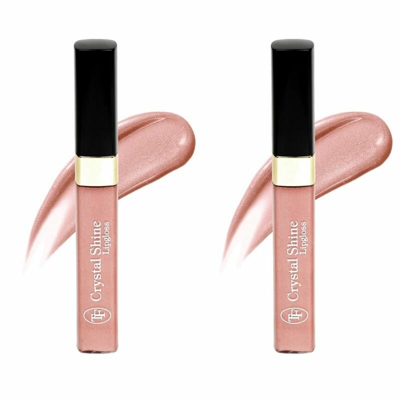 ТF Cosmetics Жидкая помада Cristal Shine Lipgloss, тон 09, мерцающий бежевый, 2шт