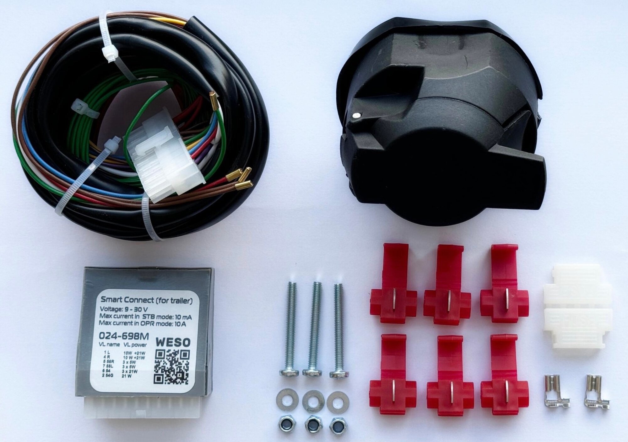 Универсальная электрика к фаркопу с блоком Smart Connect, WESO 024-698M (розетка 7-pin)