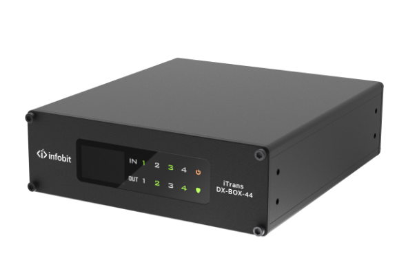 ITrans DX-BOX-44 Блок аудиопроцессора 4x4 Dante, порт phoenix